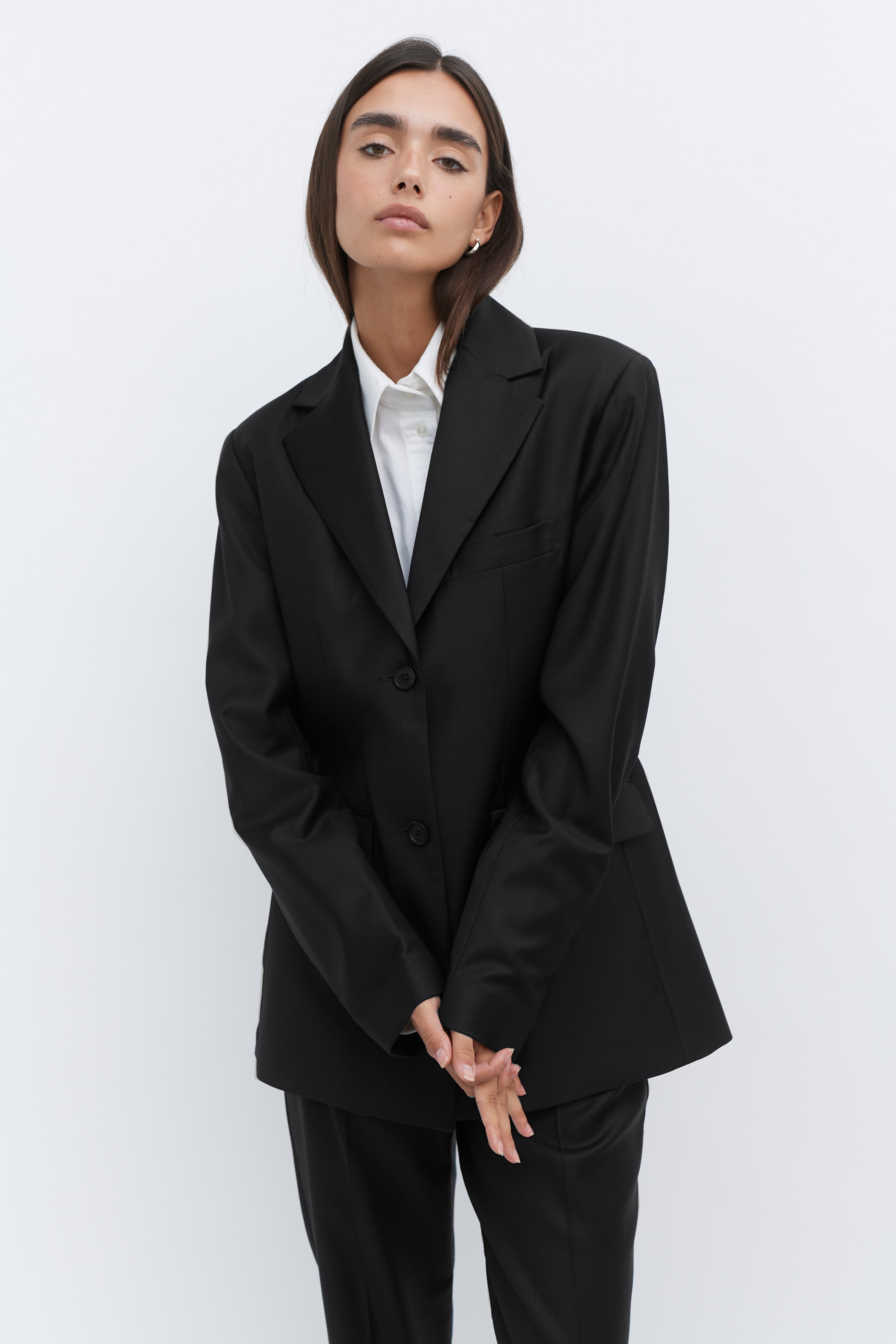 Women's Single Breasted Jacket - Black | Laura Pitharas