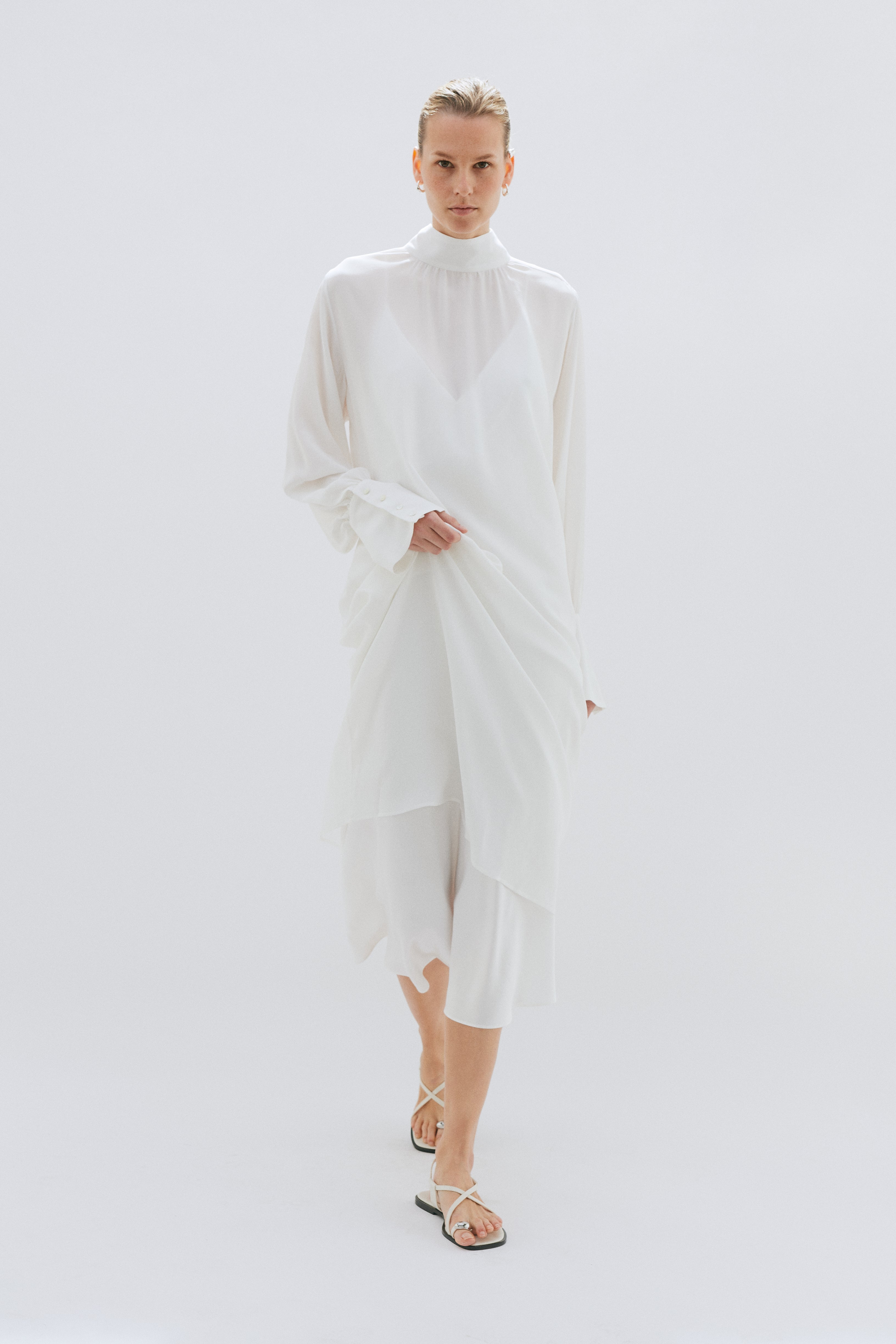 Floaty Sheer Chiffon Silk Dress | Laura Pitharas